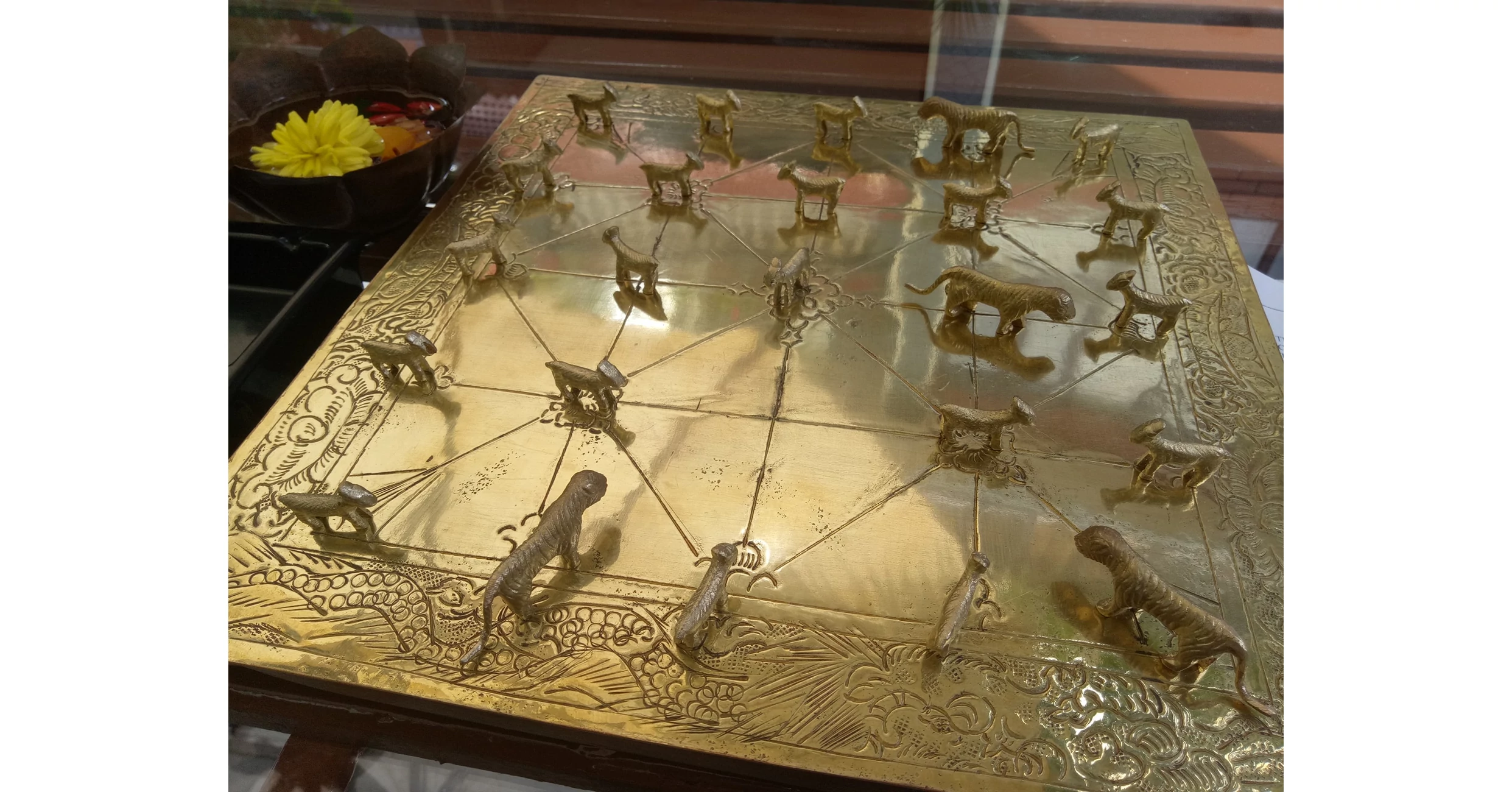 Tigris játék -BAGH- CHAL- Nepálból 20*20 cm - Ajándéktárgyak - Nepáli ...